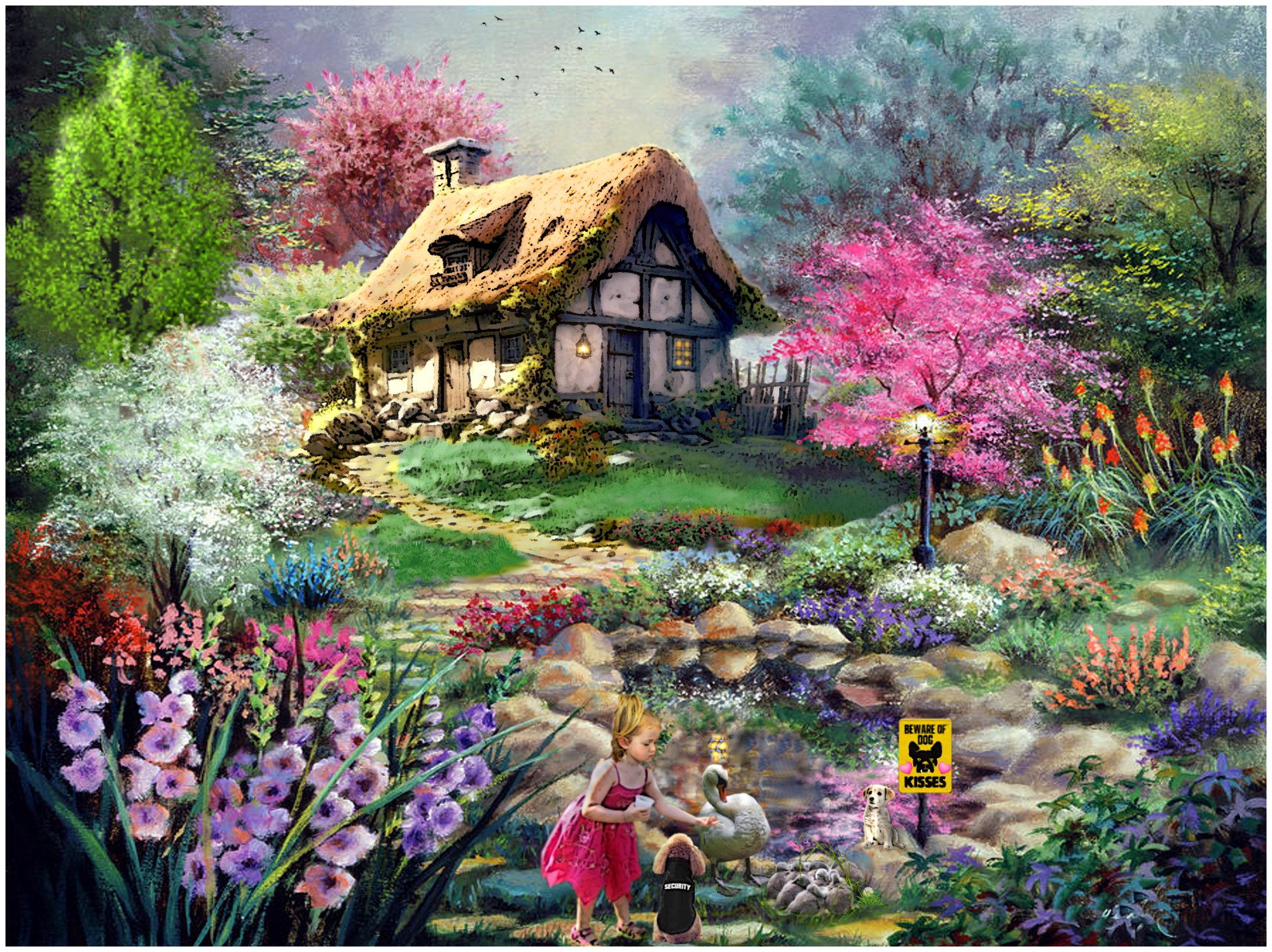 Jigsaw Puzzle | 594 pieces | When your garden is home to fluffy cute ...