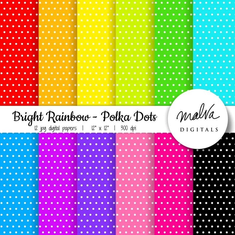 Solve Bright Rainbow - Polka Dots jigsaw puzzle online with 25 pieces