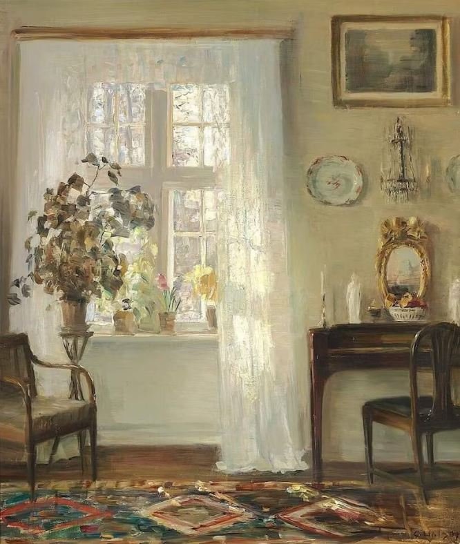 Solve Carl Vilhelm Holsoe - (Danish 1863-1935) - Interior Illuminated ...