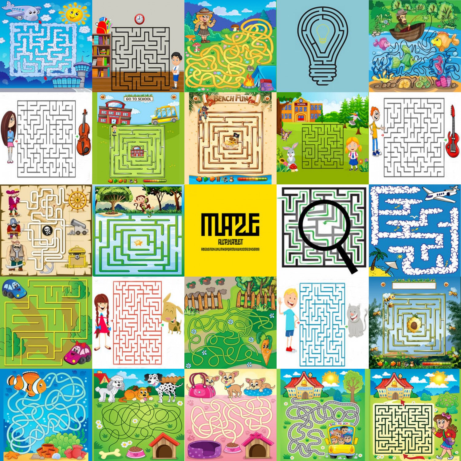 Solve Mazes 2 jigsaw puzzle online with 81 pieces