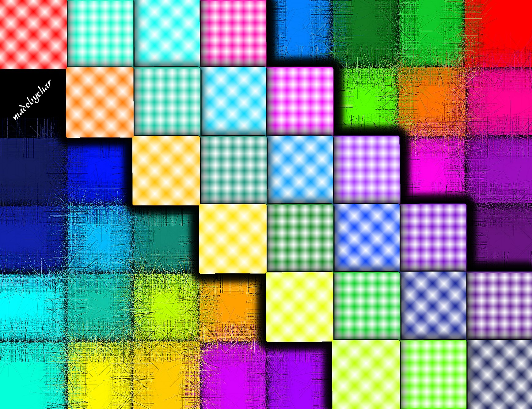 Solve Ginghams and Furry Squares... jigsaw puzzle online with 99 pieces