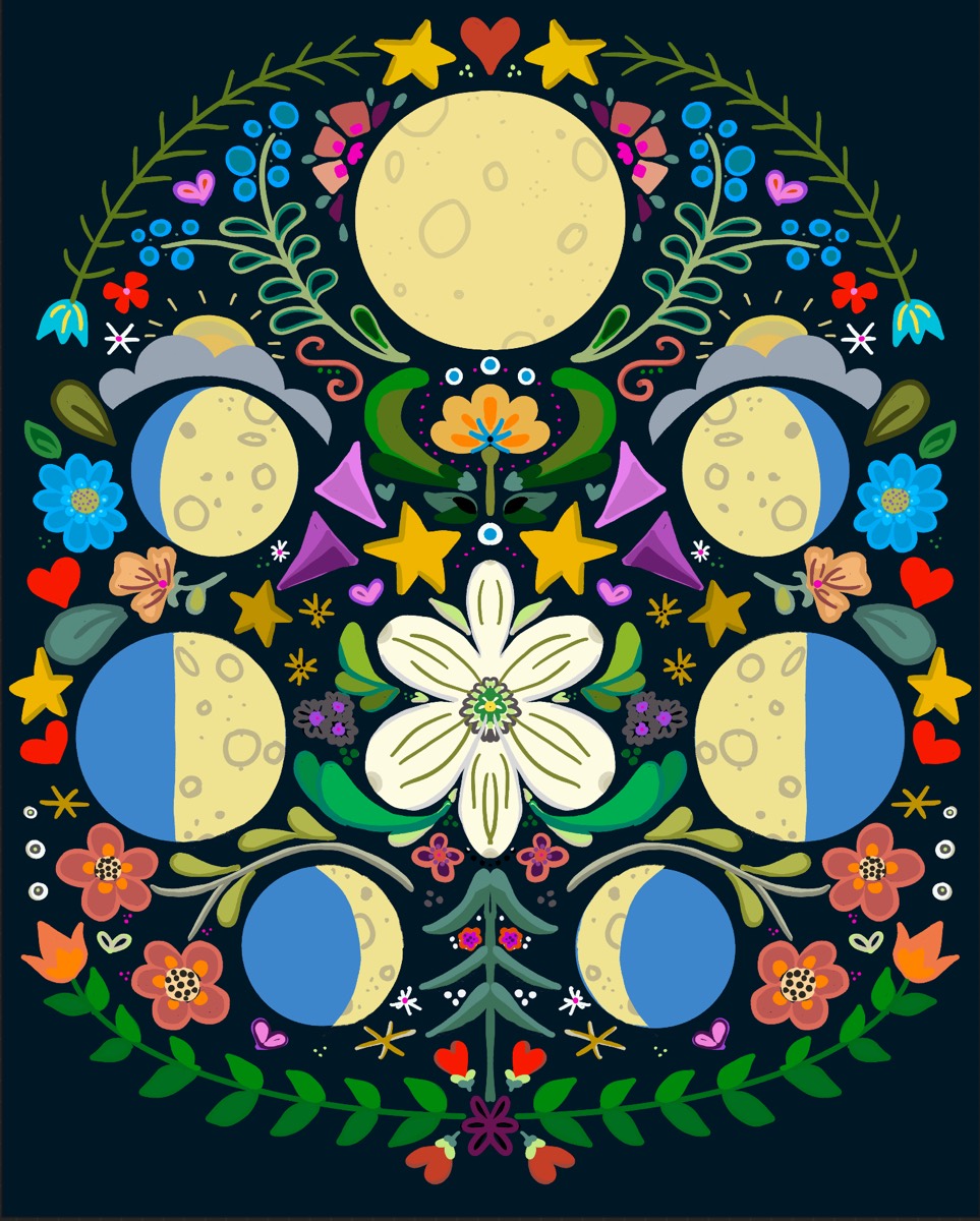 Solve Phases of the Moon jigsaw puzzle online with 154 pieces