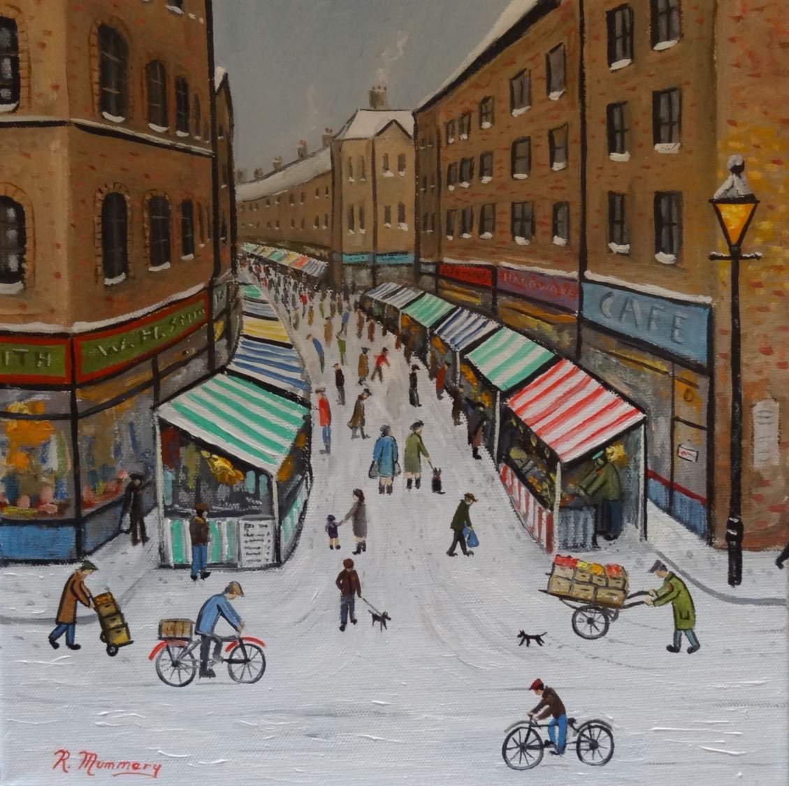 Solve Reg Mummery - Market Day jigsaw puzzle online with 64 pieces