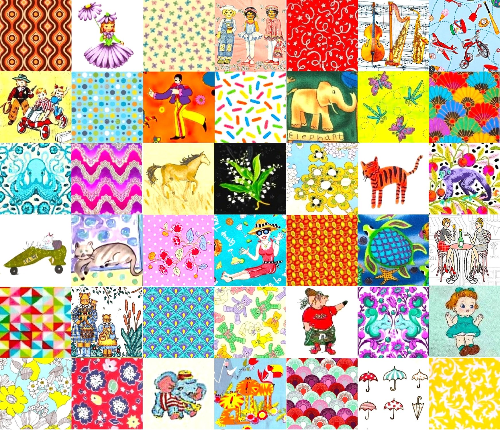 Solve PATCHWORK DISCONTINUED FABRICS 4 jigsaw puzzle online with 72 pieces
