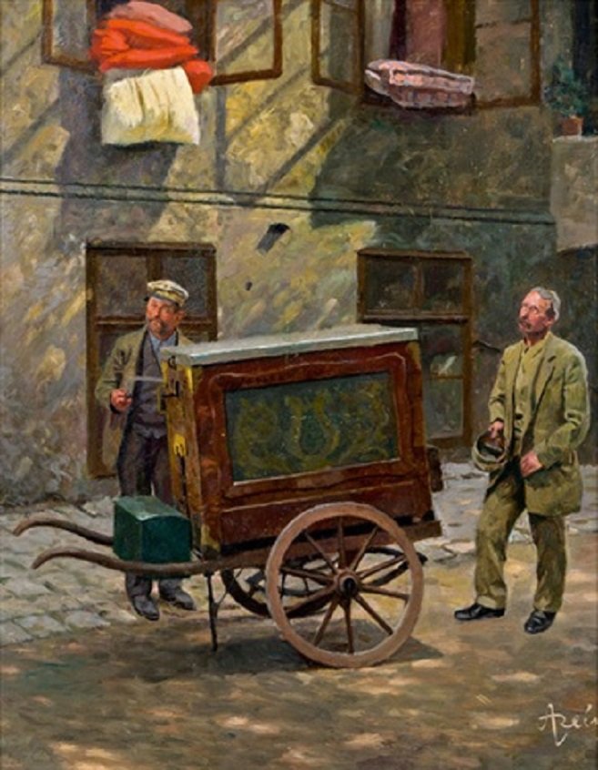 Solve Adolf Reich der leierkastenspieler jigsaw puzzle online with 154 ...