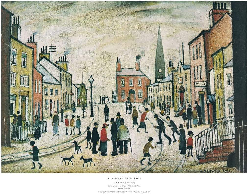 Solve LS Lowry A Lancashire Village jigsaw puzzle online with 221 pieces