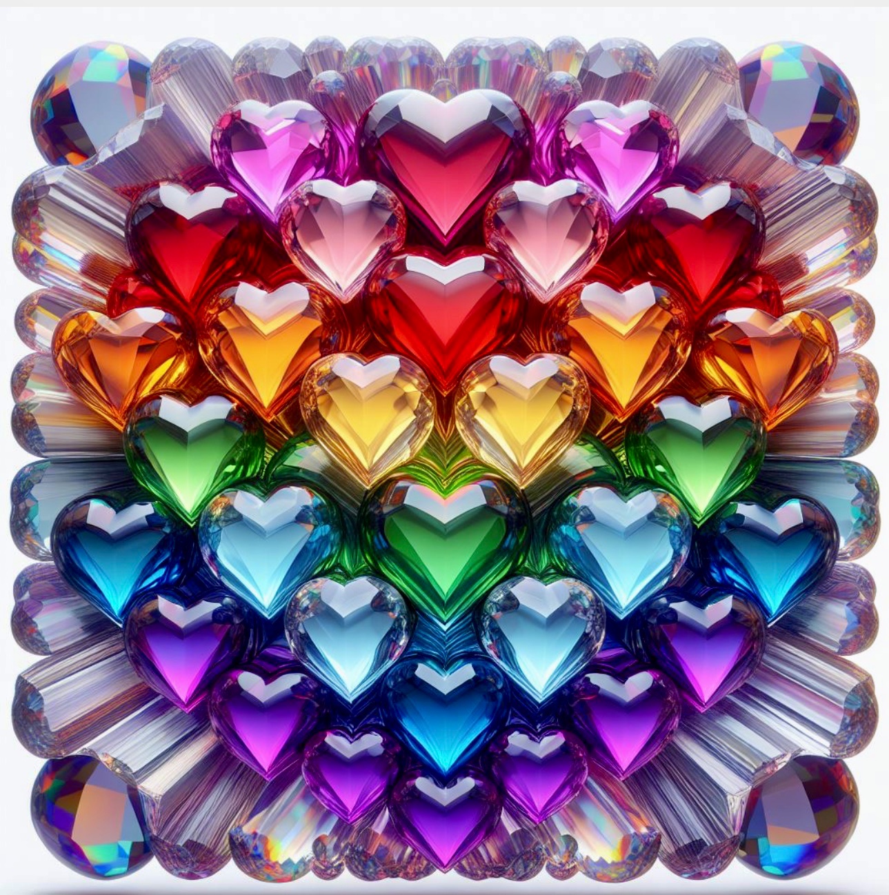 Solve Rainbow Valentine’s Hearts jigsaw puzzle online with 81 pieces