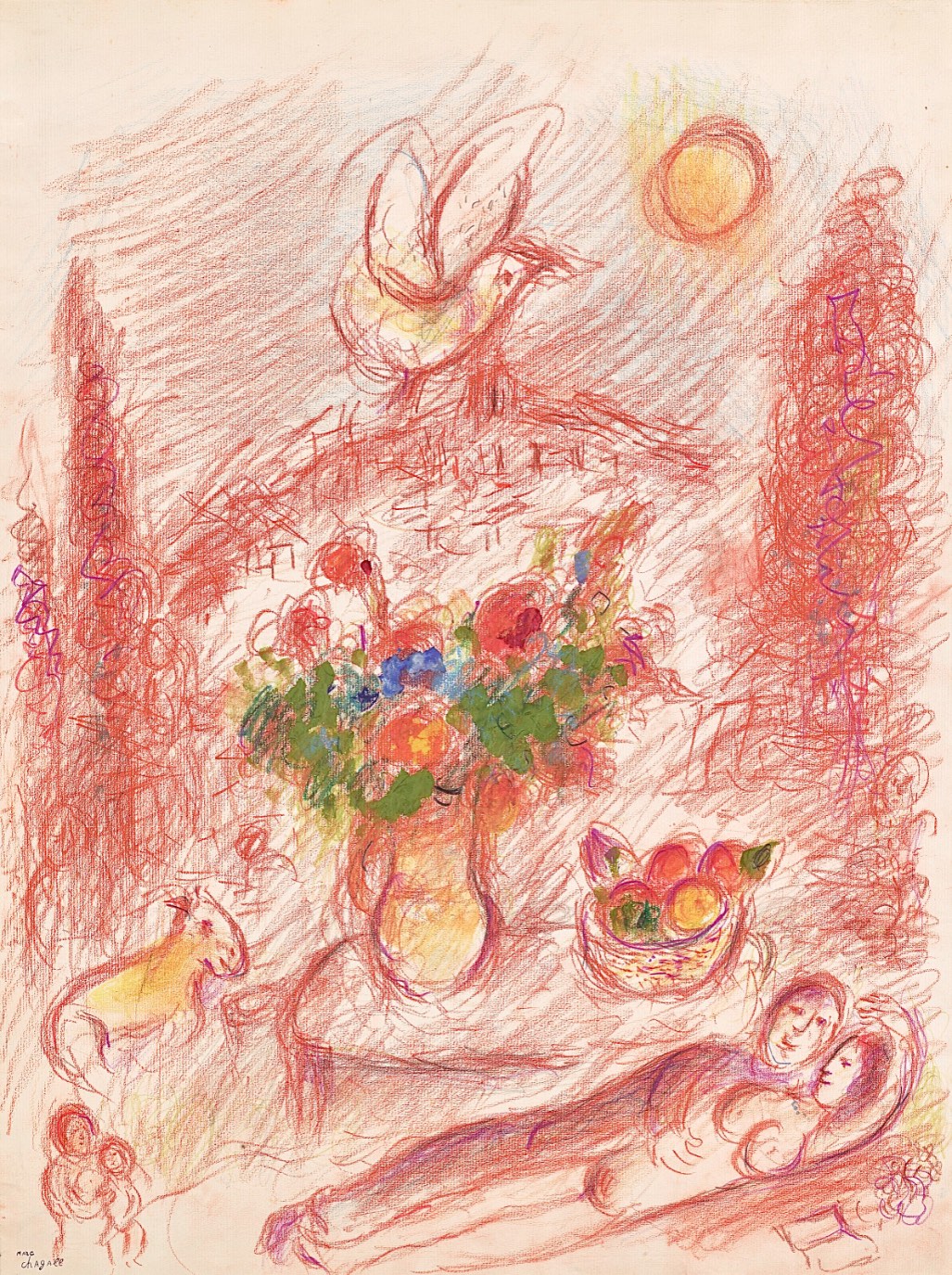 Jigsaw Puzzle | Les amoureux aux cyprès à Saint Paul, 1976, Marc ...