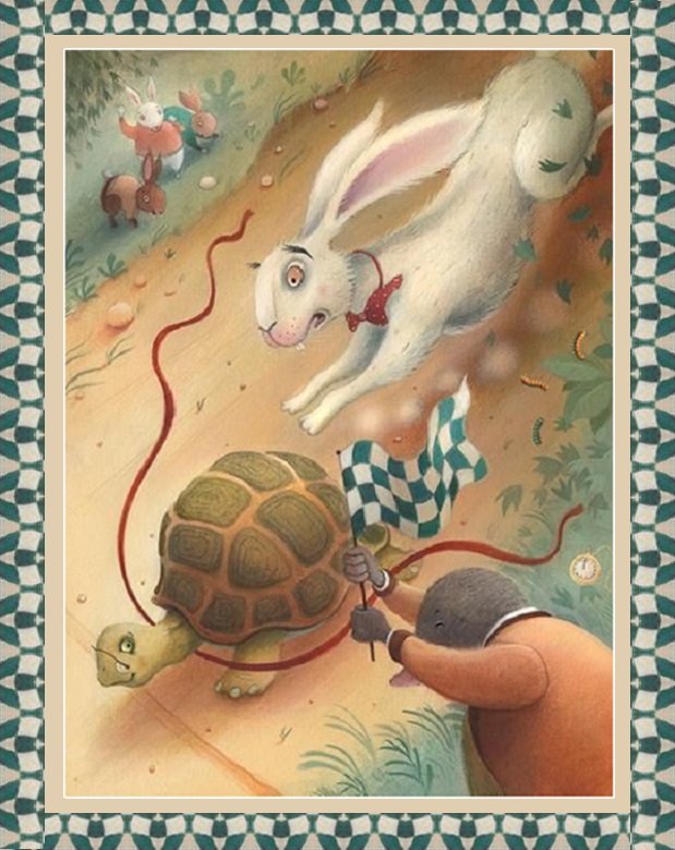 Solve Hare And Tortoise jigsaw puzzle online with 48 pieces