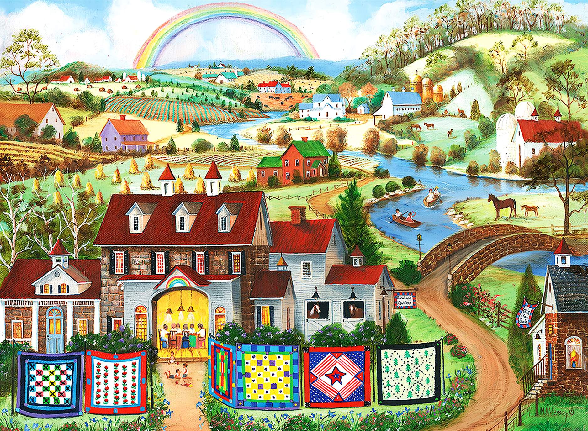 Jigsaw Puzzle | 165 pieces | Rainbow Quilters | Jigidi