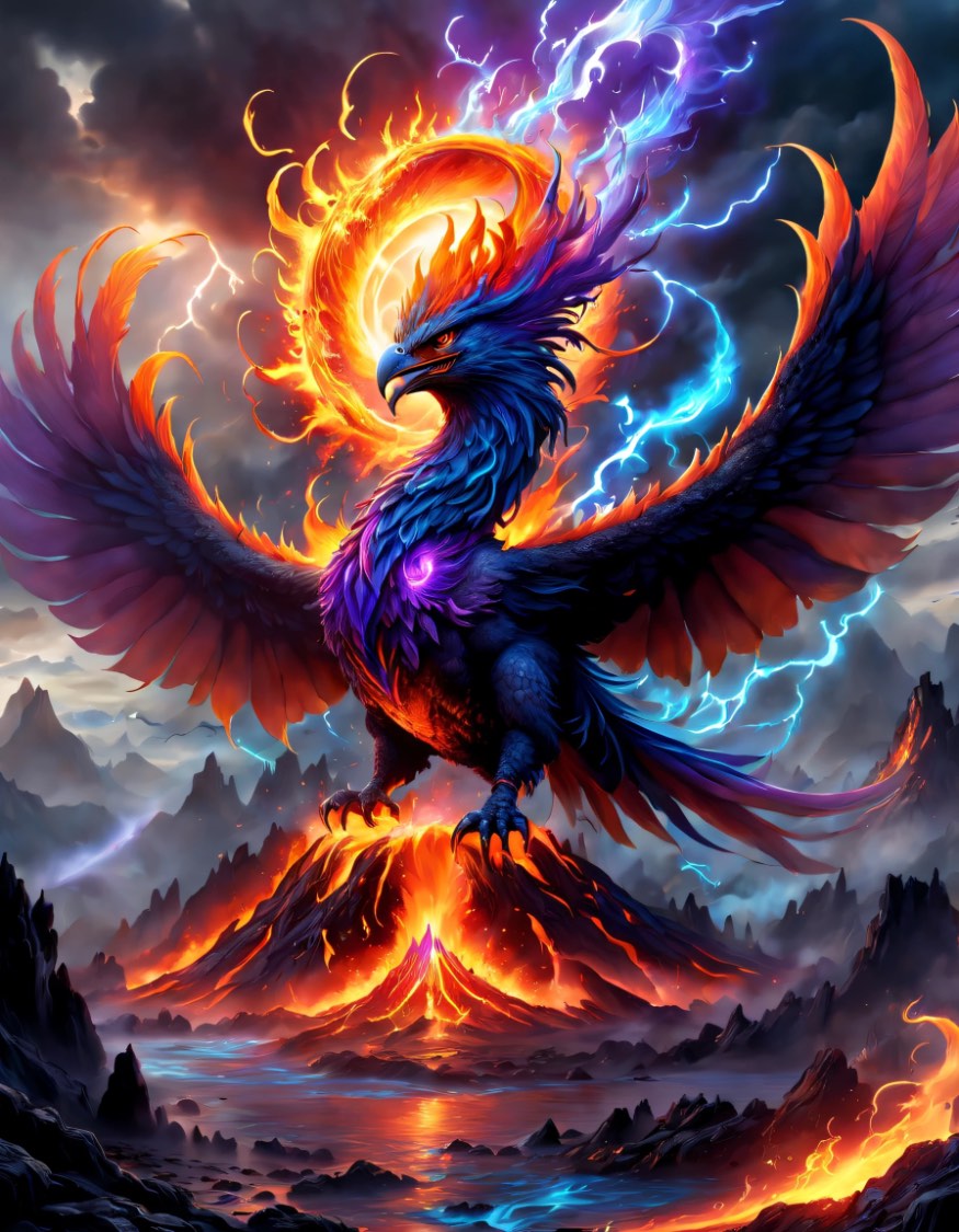 Jigsaw Puzzle | 20 pieces | A Phoenix Rising From the Magma's Ashes ...