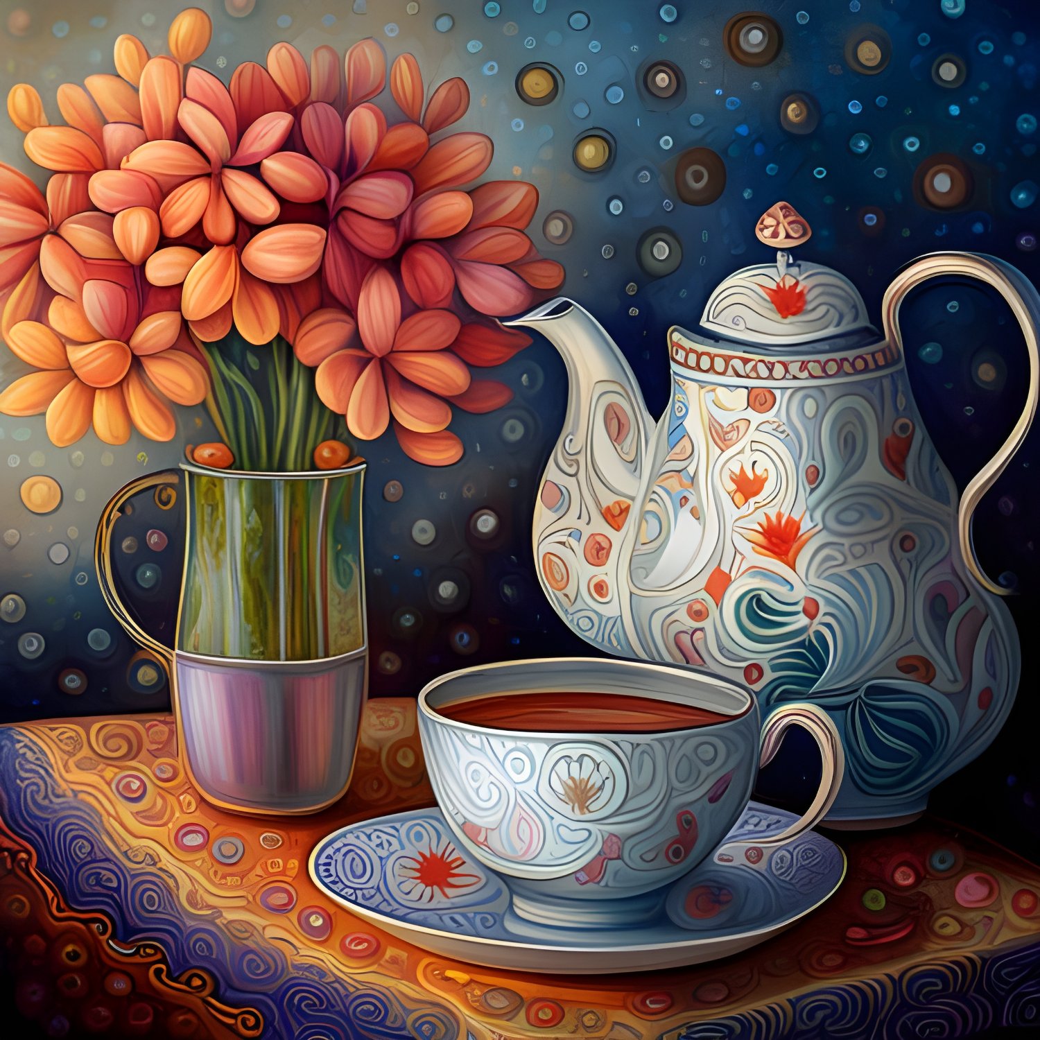 Solve Tea Time jigsaw puzzle online with 121 pieces