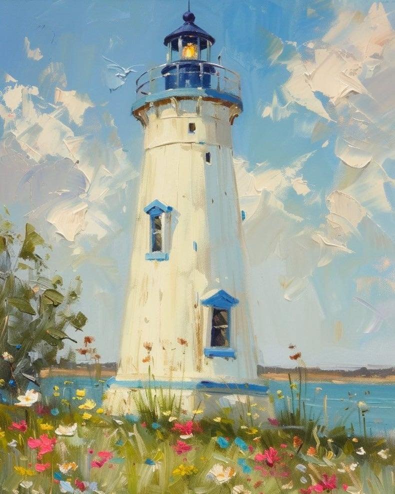 Jigsaw Puzzle | 63 pieces | spring at the lighthouse (resize 12 to 195 ...