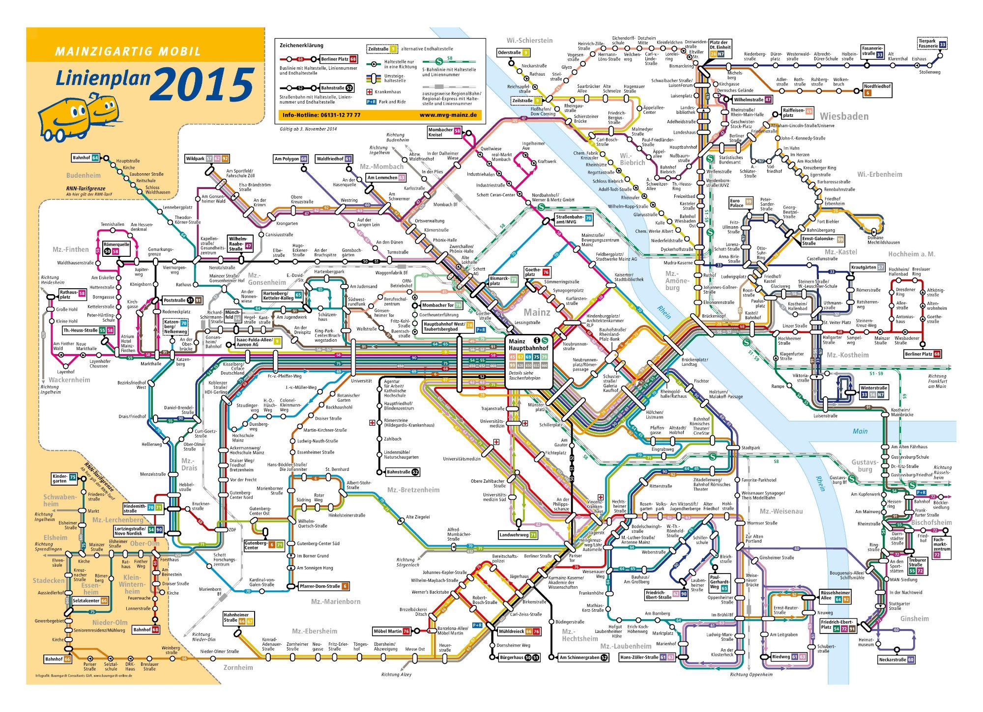 Solve Mainz Transit Map jigsaw puzzle online with 588 pieces