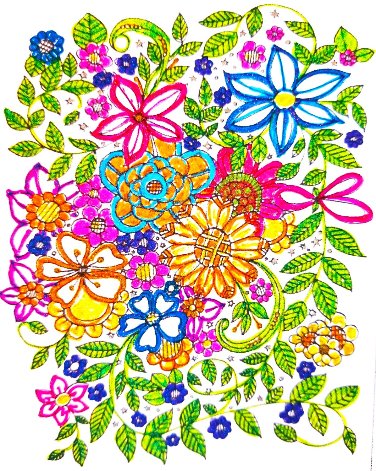 Solve Flurry of Flowers jigsaw puzzle online with 63 pieces