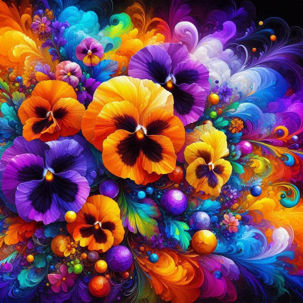 Solve Pansy Explosion jigsaw puzzle online with 64 pieces