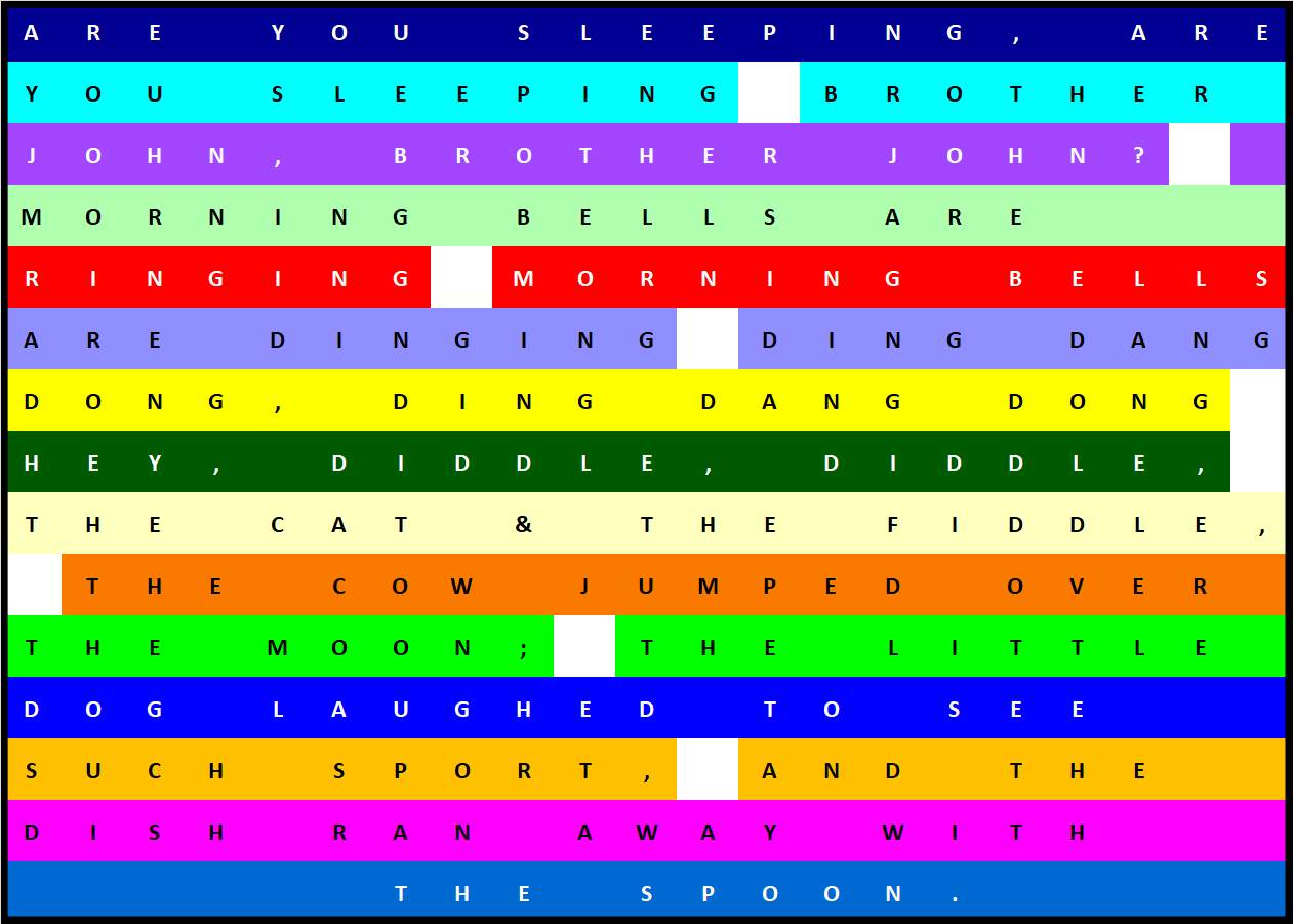 Solve Word 186 Nursery Rhymes 315 jigsaw puzzle online with 315 pieces