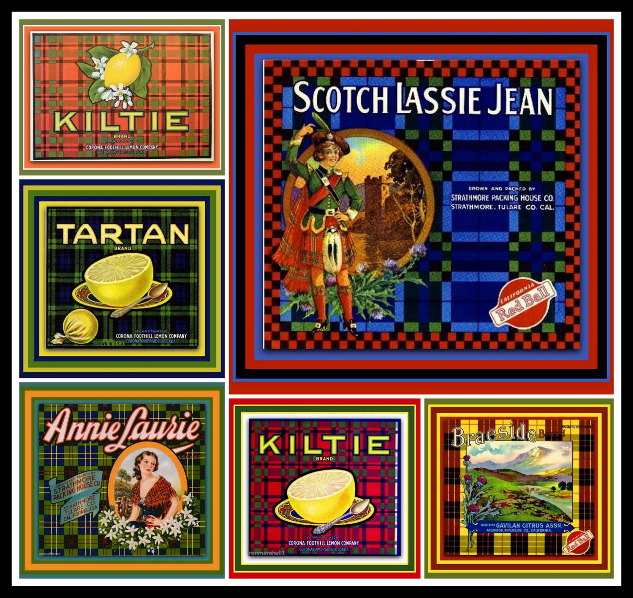 Solve Vintage Fruit Labels - With a Scottish Theme jigsaw puzzle online ...
