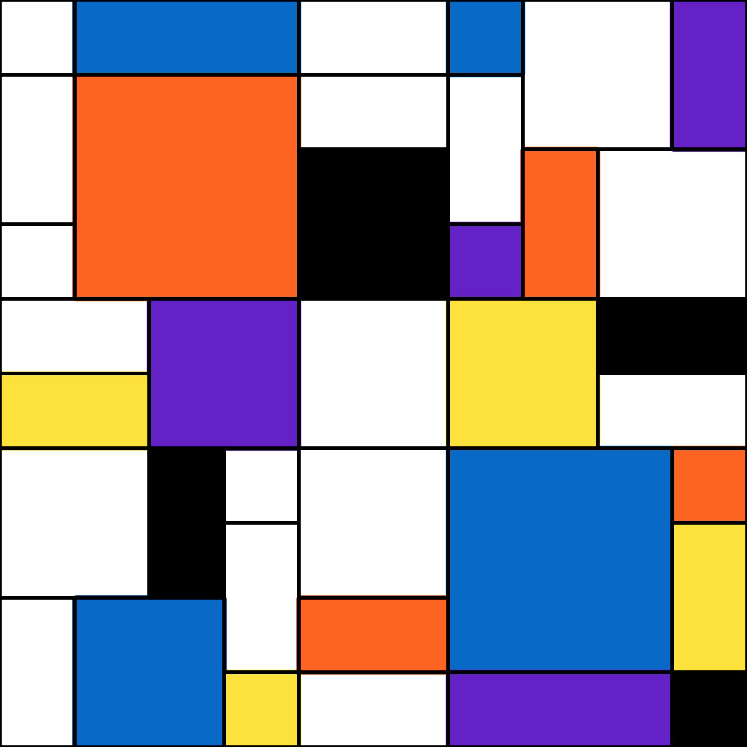 Solve Mondrian Real jigsaw puzzle online with 100 pieces