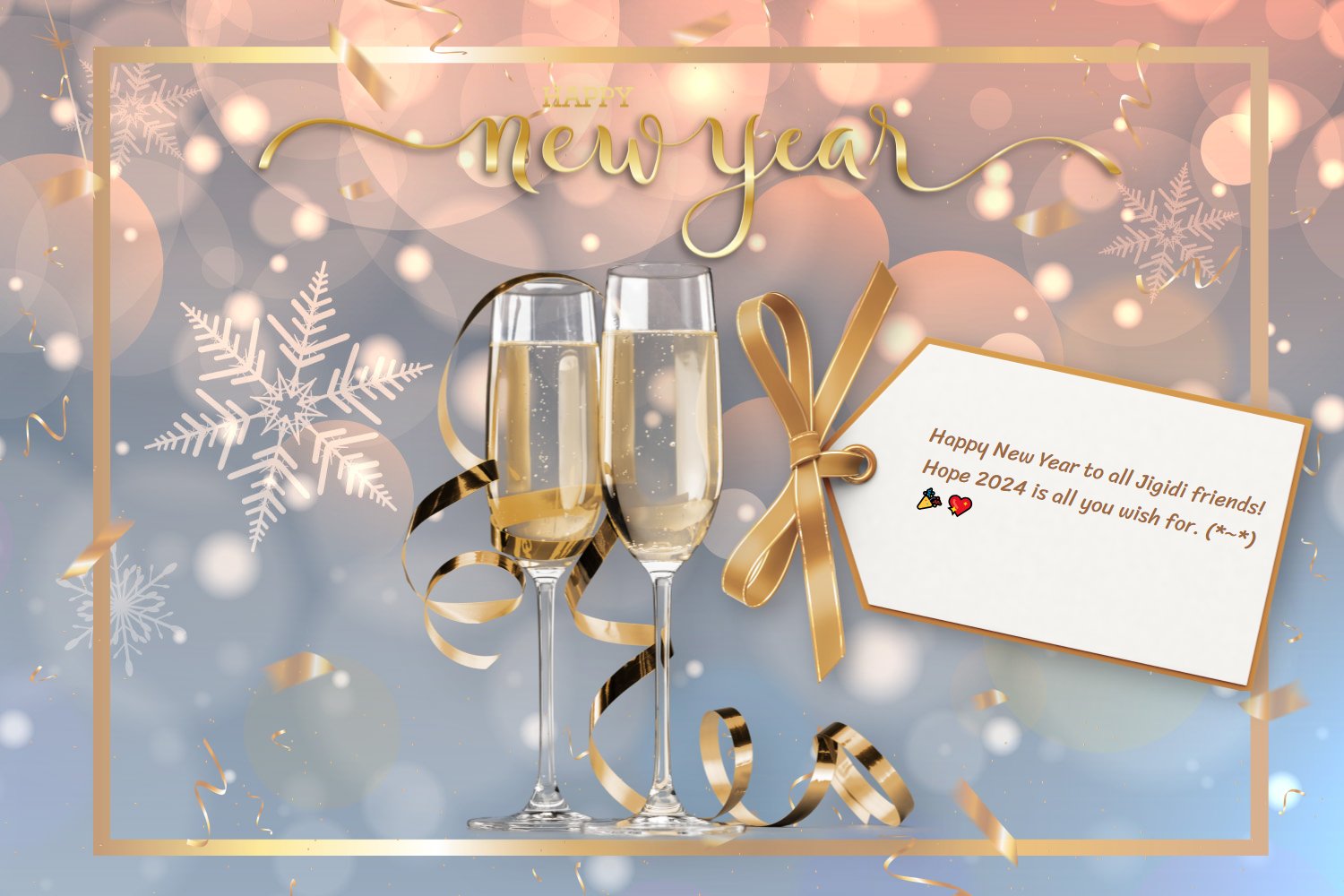 Solve Happy New Year jigsaw puzzle online with 24 pieces