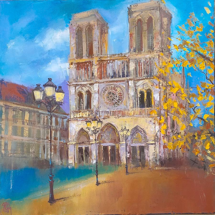 Solve Notre Dame Cathedral jigsaw puzzle online with 81 pieces