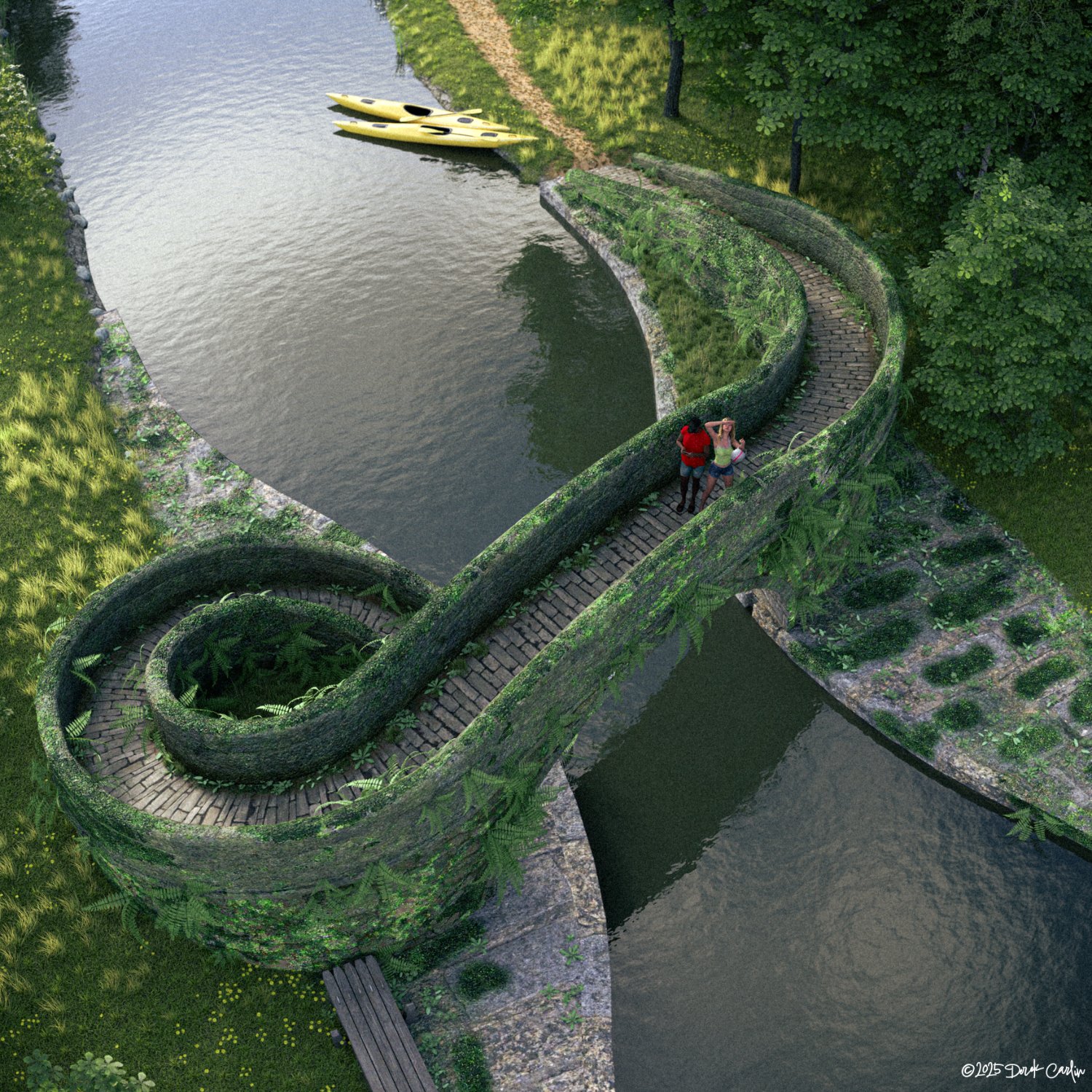 Solve The Snake Bridge - Aerial jigsaw puzzle online with 144 pieces