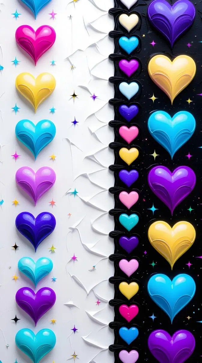 Solve Rainbow Hearts jigsaw puzzle online with 84 pieces