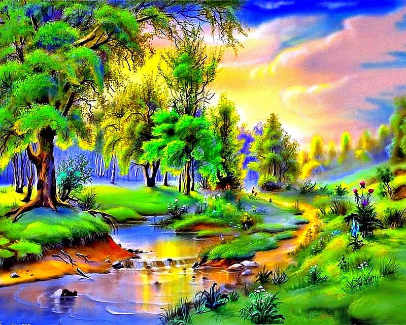 Solve Peaceful scenery. jigsaw puzzle online with 80 pieces