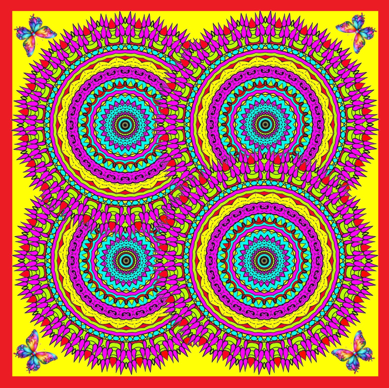 Jigsaw Puzzle | 196 pieces | 1 Multi Mandala Yellow | Jigidi