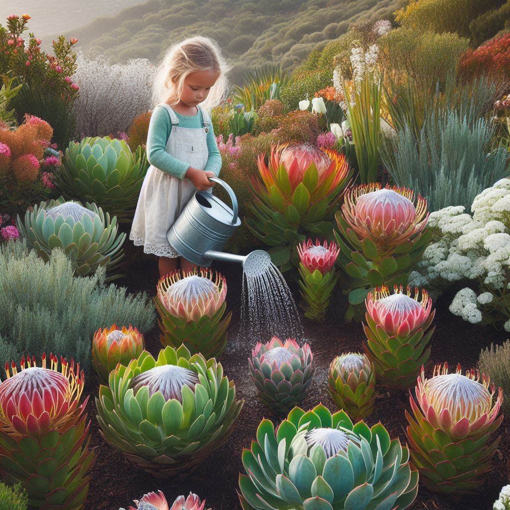 Solve Pretty protea garden jigsaw puzzle online with 144 pieces