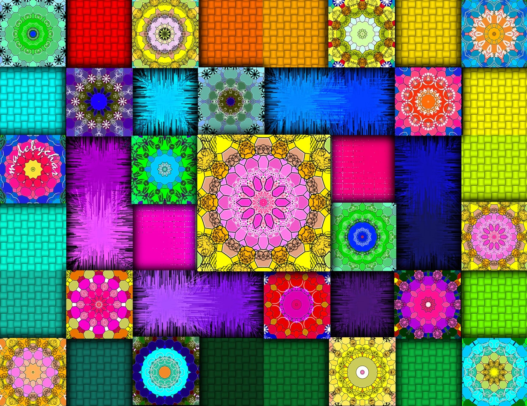 Solve Spring Flower Kaleidos... jigsaw puzzle online with 99 pieces