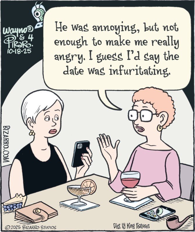 Solve Making Up New Words For Bad Dates! (Piraro - 4) jigsaw puzzle ...