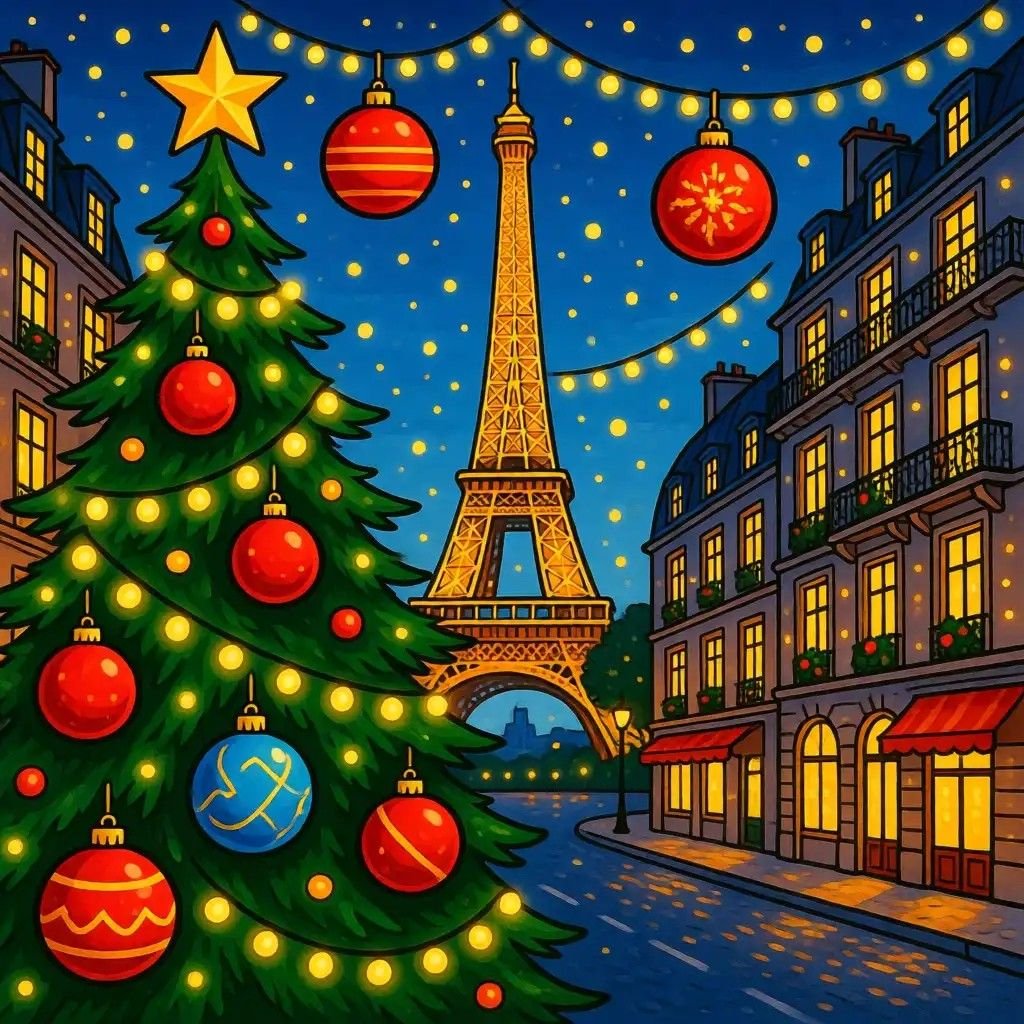 Solve Christmas in Paris jigsaw puzzle online with 100 pieces