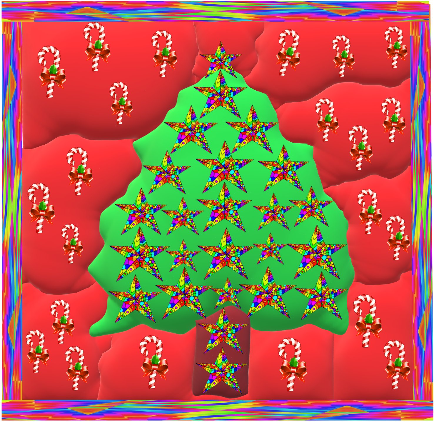 Solve Winter Tree With Stars and Canes Paint 3D jigsaw puzzle online ...