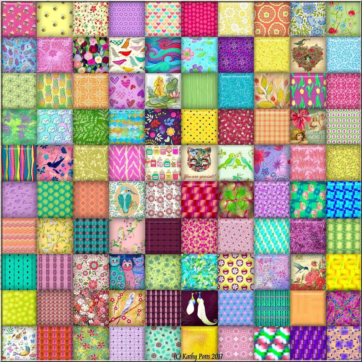 Solve 100 Colorful And Cheery Squares jigsaw puzzle online with 256 pieces