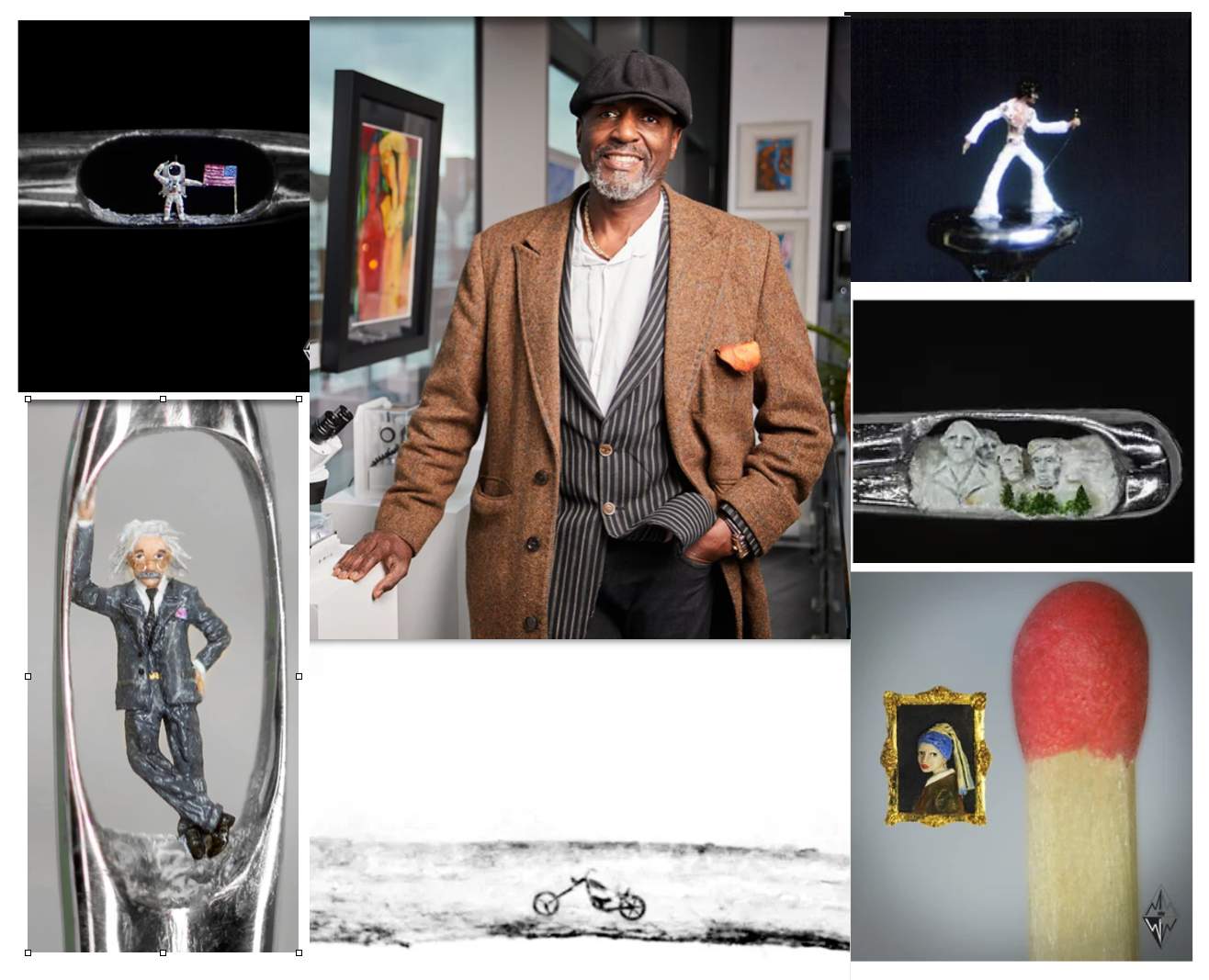 Solve Willard Wigan & Sculptures jigsaw puzzle online with 48 pieces