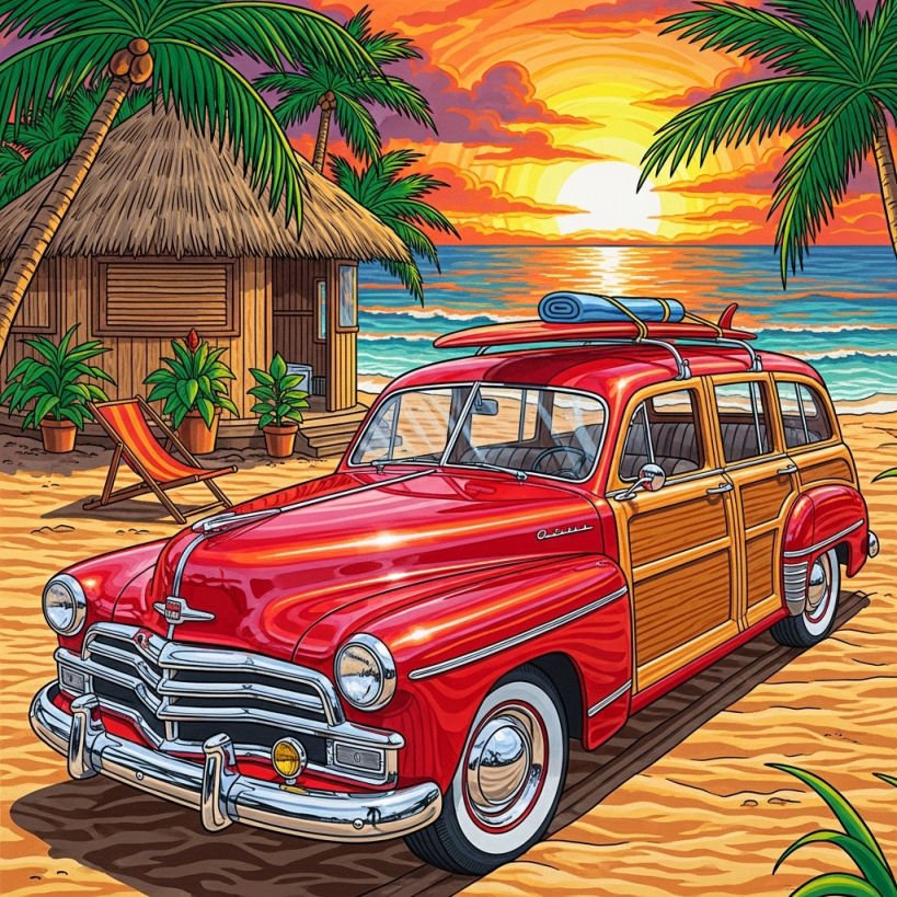 Solve Let's Go Surfing. jigsaw puzzle online with 81 pieces