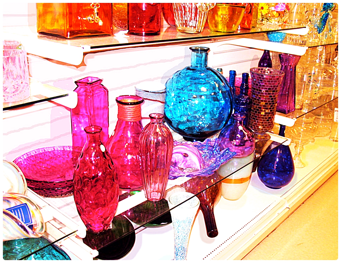 Solve Coloured Glass Objects for Sale jigsaw puzzle online with 300 pieces