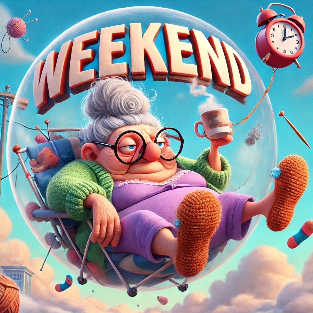 Solve Granny’s weekend bubble jigsaw puzzle online with 144 pieces