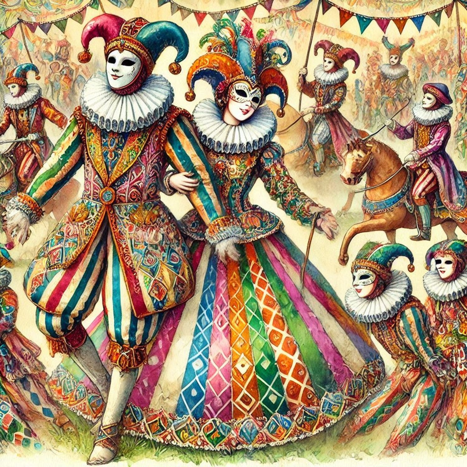 Jigsaw Puzzle | 81 pieces | Harlequin Dance (resize 9 to 600 pieces ...