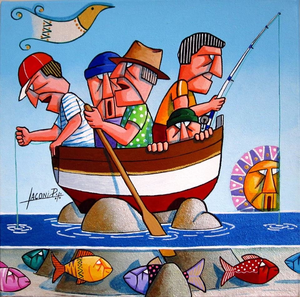 Solve Paola Laconi Artwork - 'High & Dry but still Fishing!' jigsaw ...