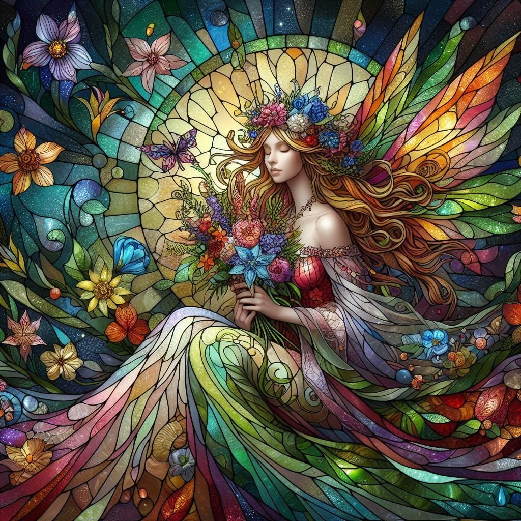 Solve Leadlight Fairy jigsaw puzzle online with 100 pieces