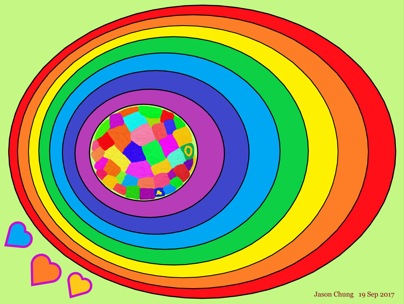 Jigsaw Puzzle | 154 pieces | Rainbow Ovals (Sep17P46) | Jigidi
