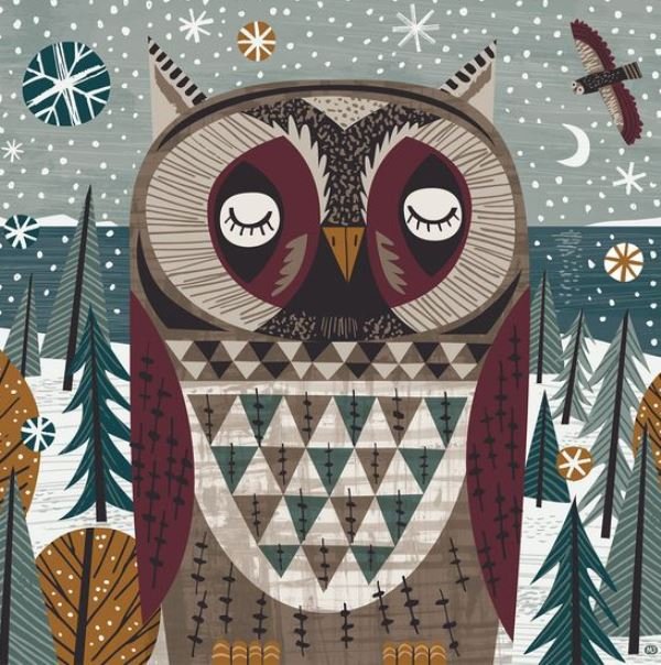 Solve Winter Owl jigsaw puzzle online with 81 pieces