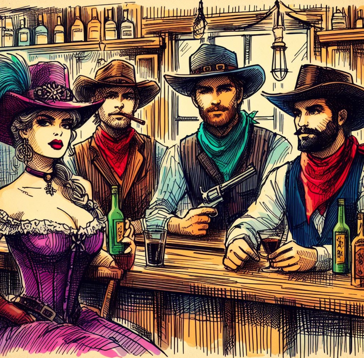 Solve Saloon (resizable 9 to 380 pieces) jigsaw puzzle online with 144 ...