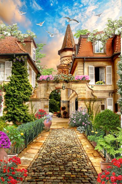 Solve Turrets And Arches And Cobbled Paths jigsaw puzzle online with 70 ...