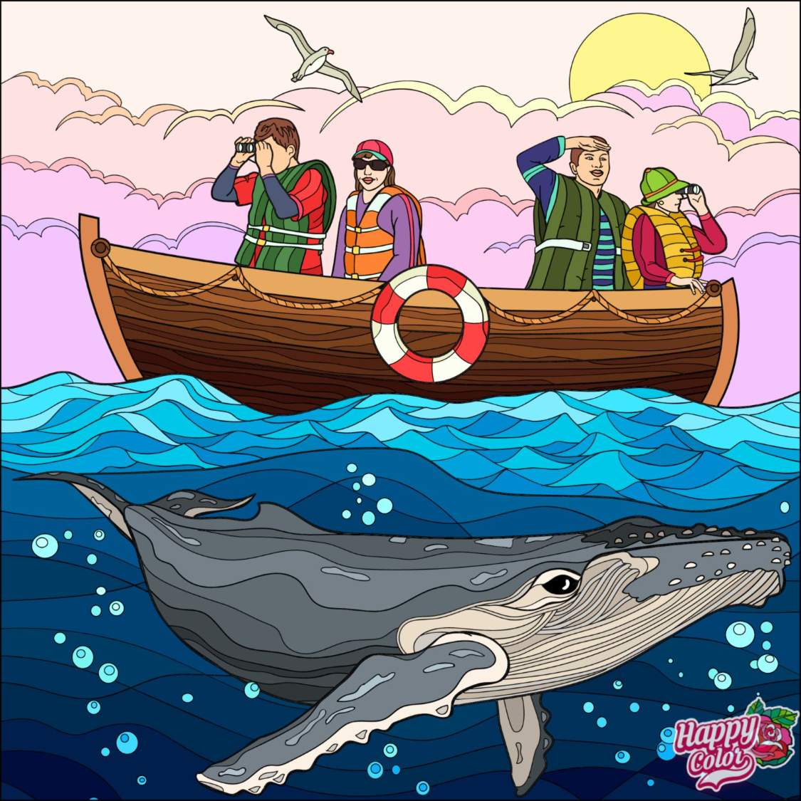 Solve PUZZLE - Whale Watching jigsaw puzzle online with 81 pieces
