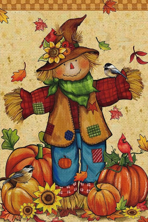 Solve Scalable to 150pcs - Fall Scarecrow jigsaw puzzle online with 96 ...