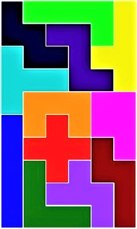 Solve Pentomino jigsaw puzzle online with 77 pieces