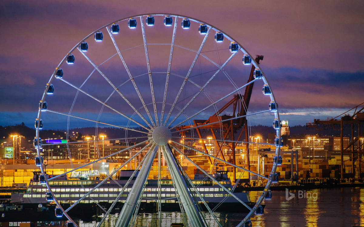Solve Seattle Great Wheel jigsaw puzzle online with 54 pieces